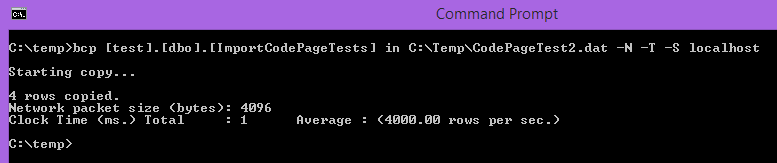 BCP and Code Page Fun – SirSQL.net