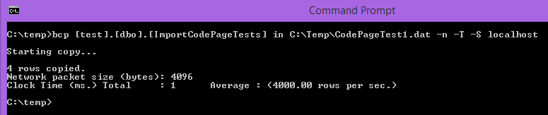 BCP and Code Page Fun – SirSQL.net