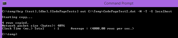 BCP and Code Page Fun – SirSQL.net